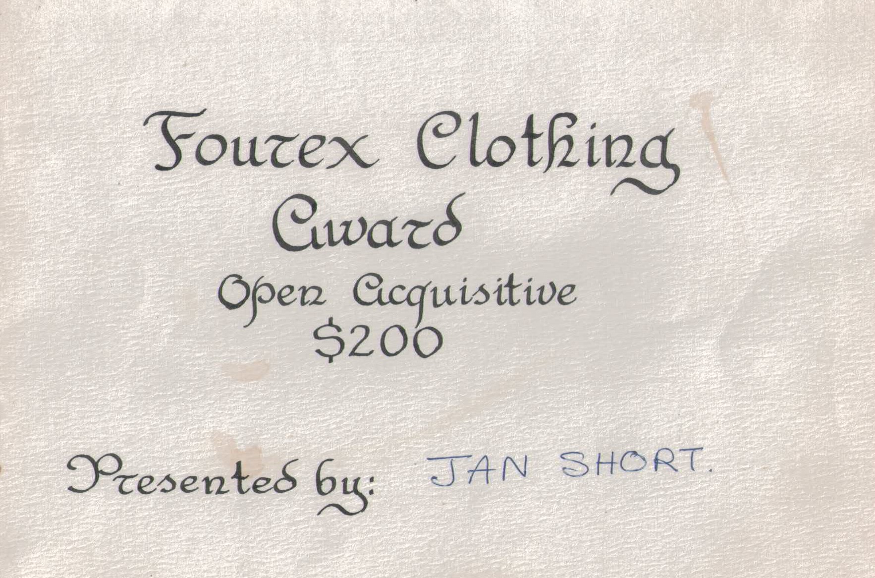 Fourex Clothing Award | RJB Art